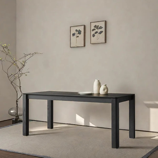 HomeLuxea Minimalist solid wood rectangular dining table | Wayfair